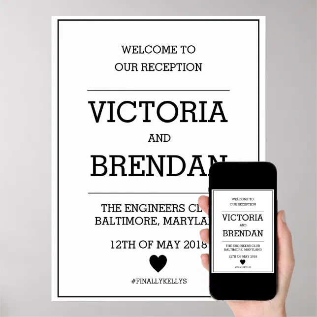Welcome to Our Reception sign | Zazzle