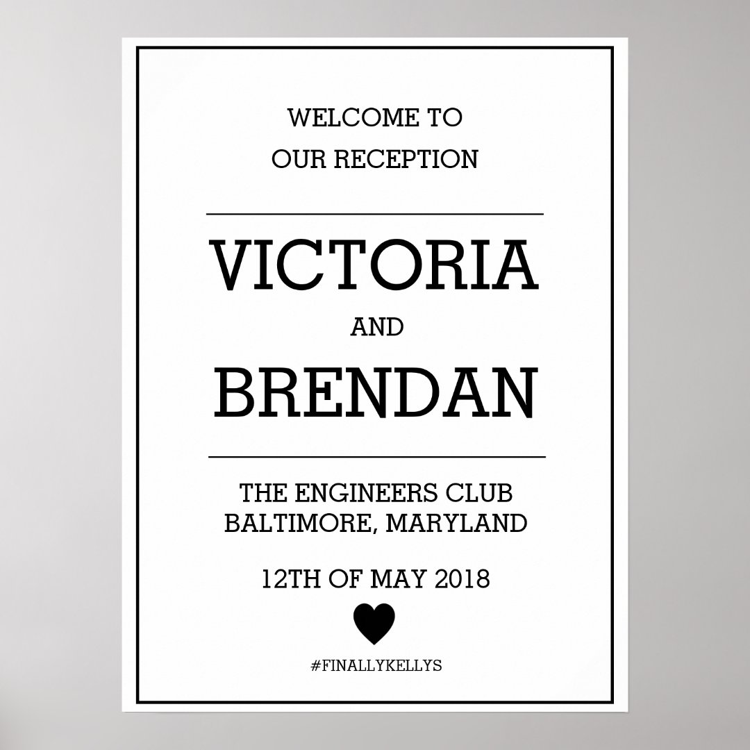 Welcome to Our Reception sign | Zazzle