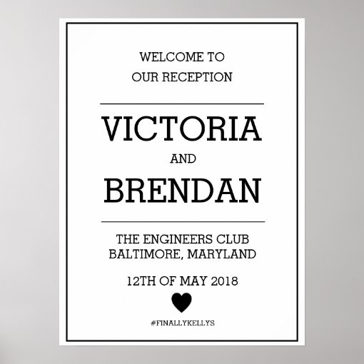 Welcome to Our Reception sign | Zazzle