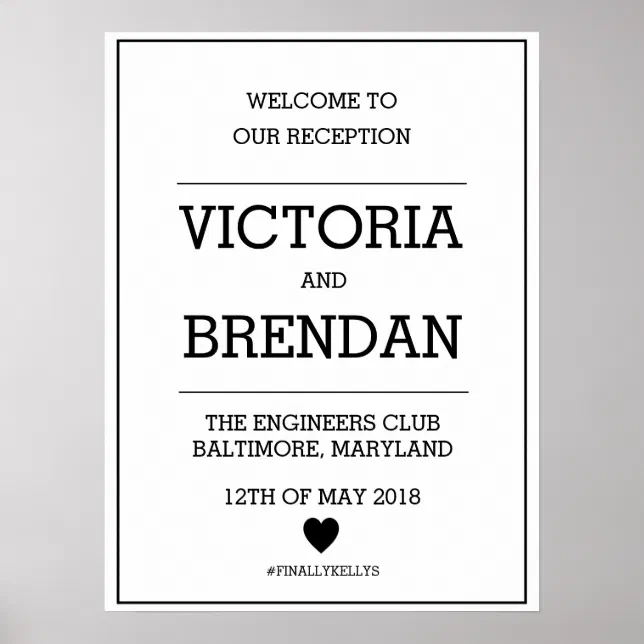 Welcome to Our Reception sign | Zazzle