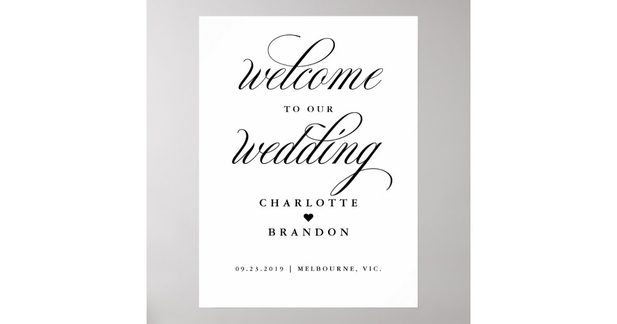 Welcome to our reception wedding sign | Zazzle