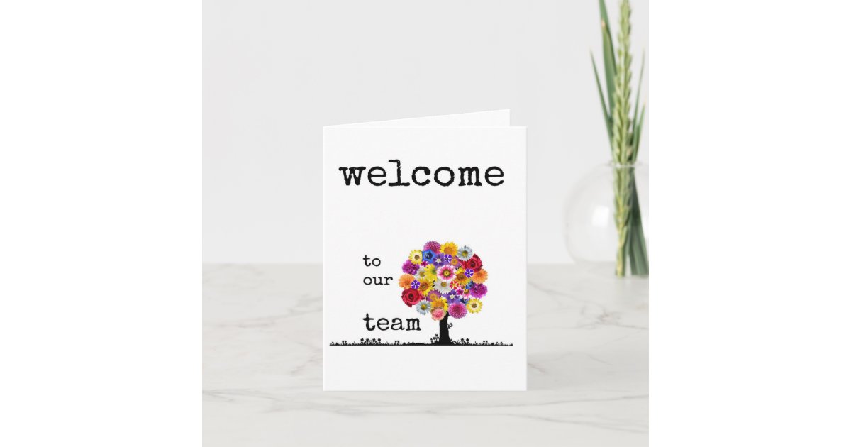 Welcome to Our Team, Colorful Tree, New Employee Card | Zazzle