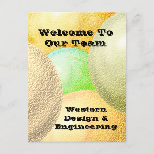 Welcome To Our Team Pastel Employee Appreciation Postcard | Zazzle