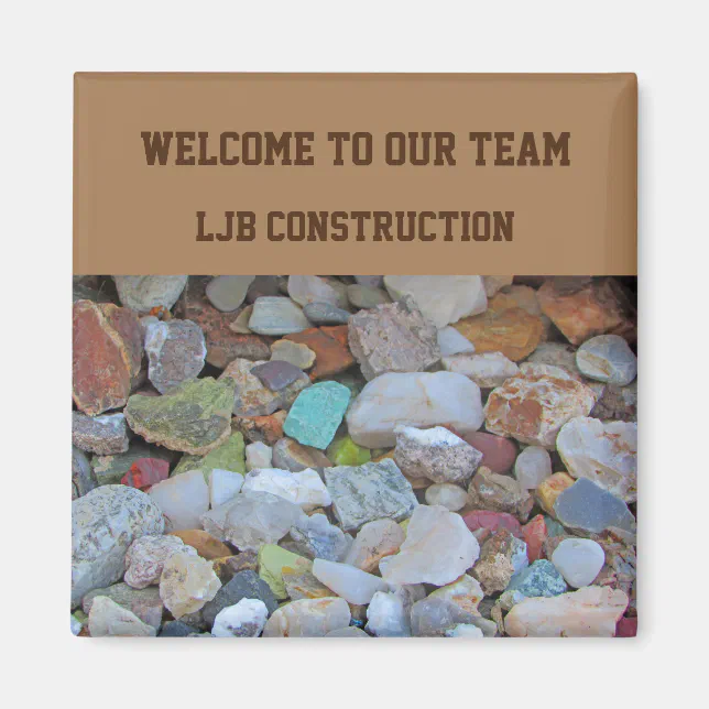 Welcome to Our Team Rock Collection Photo Employee Magnet | Zazzle