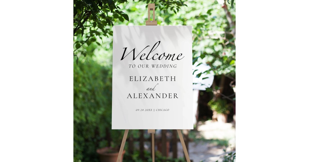 Welcome to our Wedding Black & White Welcome Sign | Zazzle