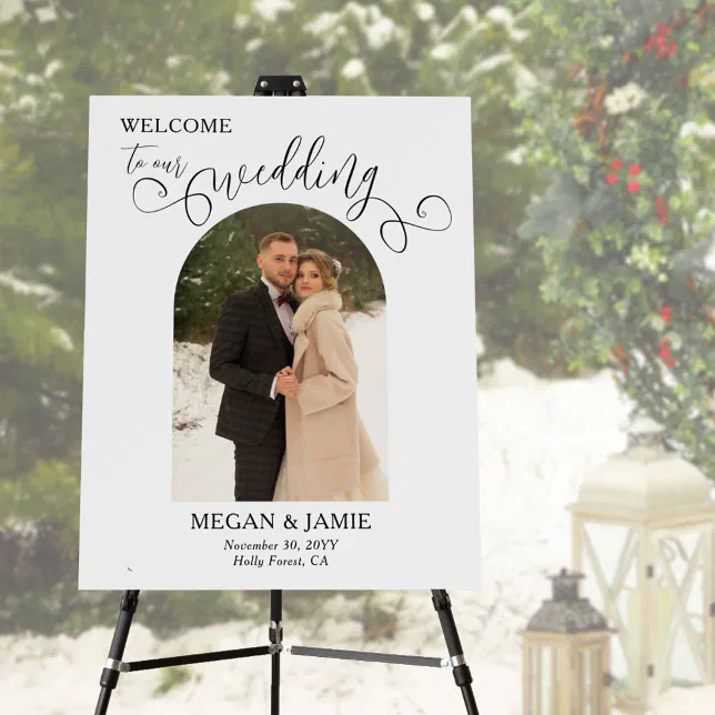 Welcome to our Wedding Script Arched Photo Foam Board | Zazzle