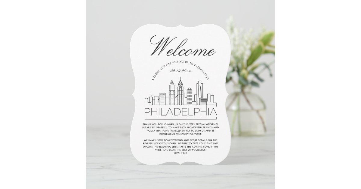 Welcome to Philadelphia | Guests Details Invitation | Zazzle