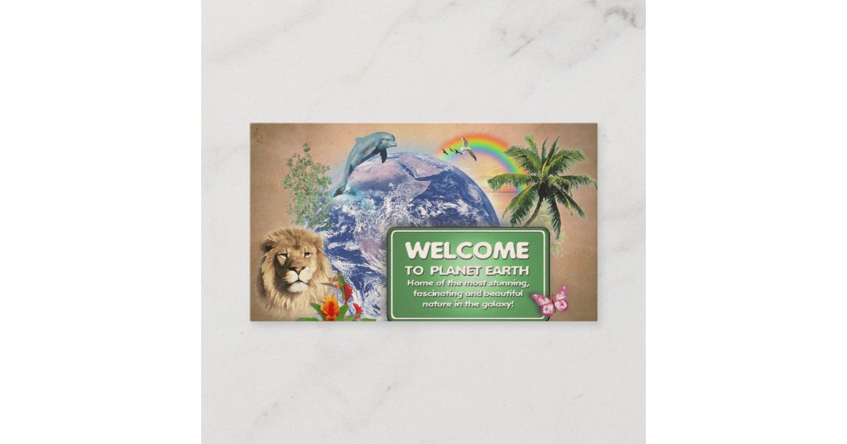 Welcome to Planet Earth Business Card | Zazzle
