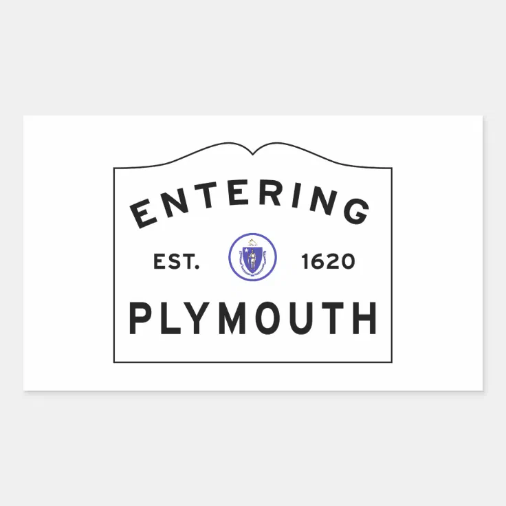 Welcome to Plymouth MA town sign Rectangular Sticker | Zazzle