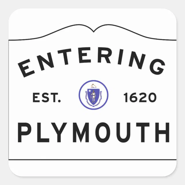 Welcome to Plymouth MA town Square Sticker | Zazzle