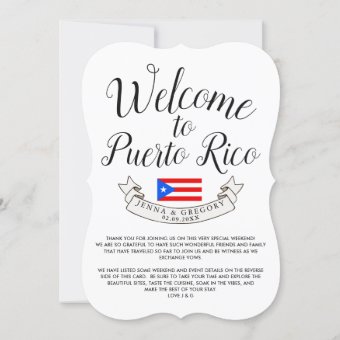 Welcome to Puerto Rico| Destination Wedding Favor Invitation | Zazzle