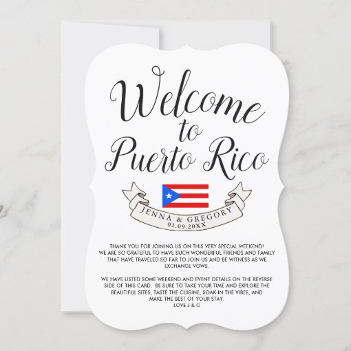Welcome to Puerto Rico| Destination Wedding Favor Invitation | Zazzle