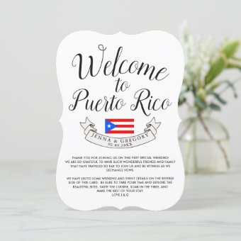 Welcome to Puerto Rico| Destination Wedding Favor Invitation | Zazzle