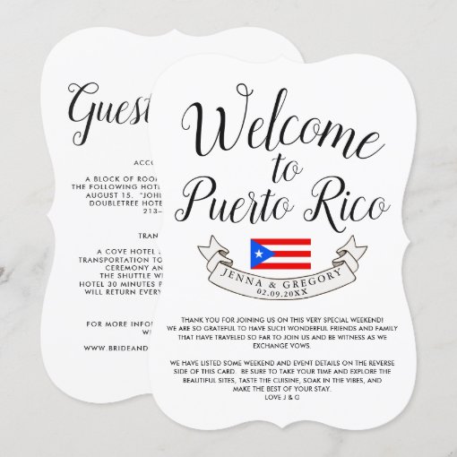 Welcome to Puerto Rico| Destination Wedding Favor Invitation | Zazzle