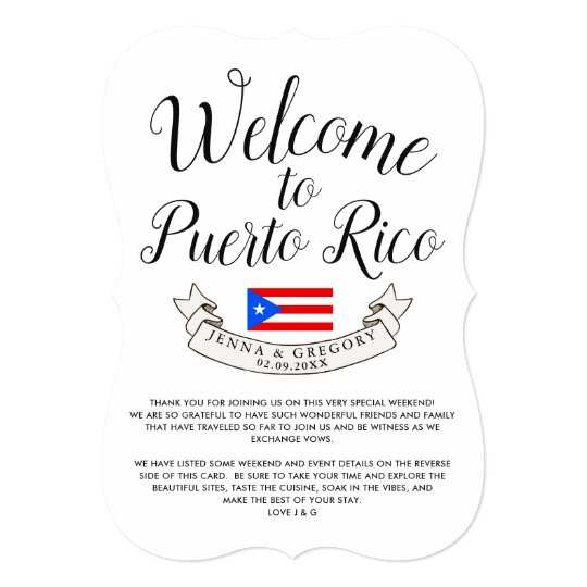 Welcome to Puerto Rico| Destination Wedding Favor Invitation | Zazzle.com