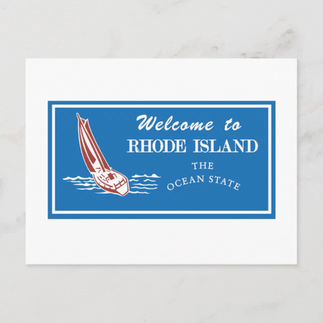 Welcome to Rhode Island - USA Road Sign Postcard | Zazzle