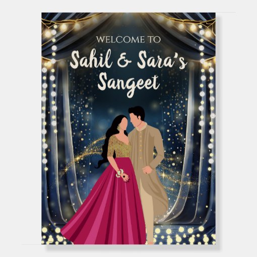 Welcome to Sangeet Poster & Sangeet welcome Signs | Zazzle