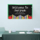 Welcome To Second Grade Apple Colored Pencils Banner | Zazzle