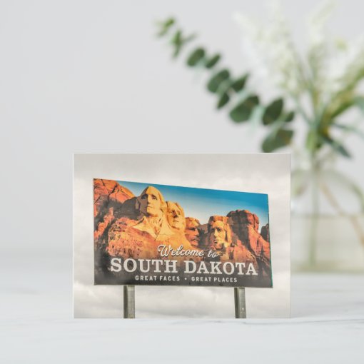 Welcome to South Dakota Sign Postcard | Zazzle