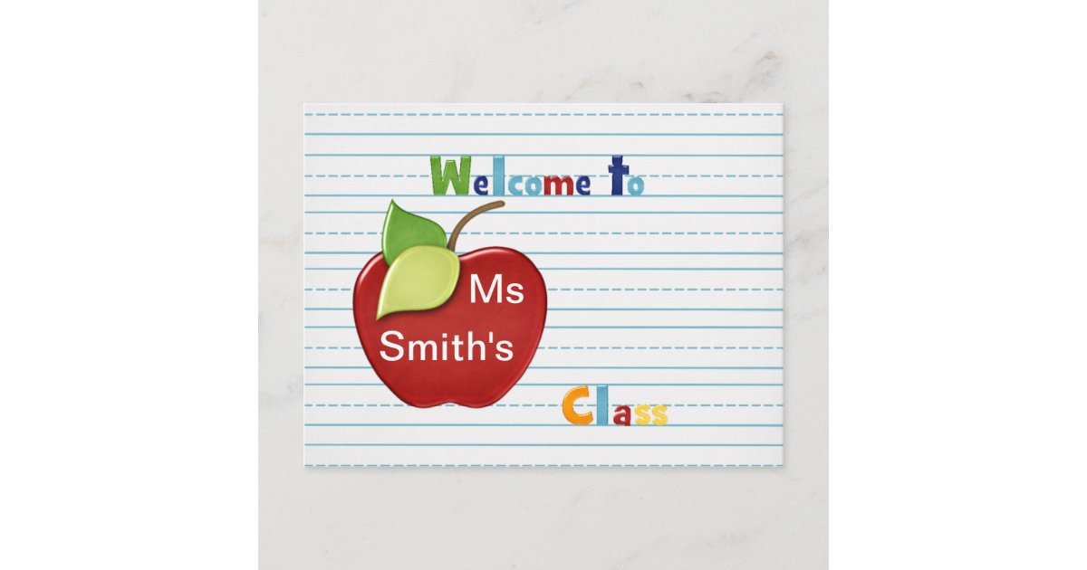 Welcome to student from teacher Postcard | Zazzle