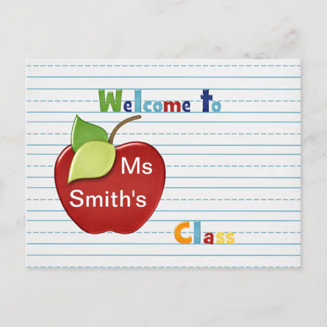 Welcome to student from teacher Postcard | Zazzle