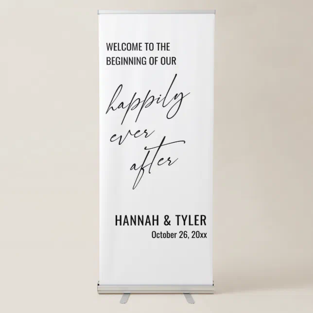 Welcome to The Beginning of Our Happily Ever After Retractable Banner ...