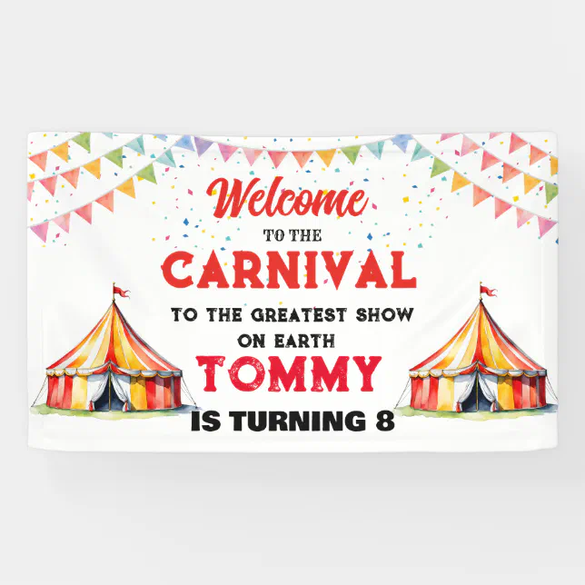 Welcome to the Carnival add your own text Banner | Zazzle