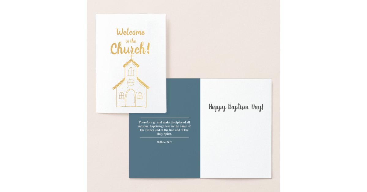 Welcome to the Church - Foil Card | Zazzle