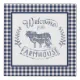 Welcome To The Farmhouse Blue Gingham Faux Canvas Print | Zazzle