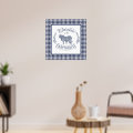 Welcome To The Farmhouse Blue Gingham Poster | Zazzle
