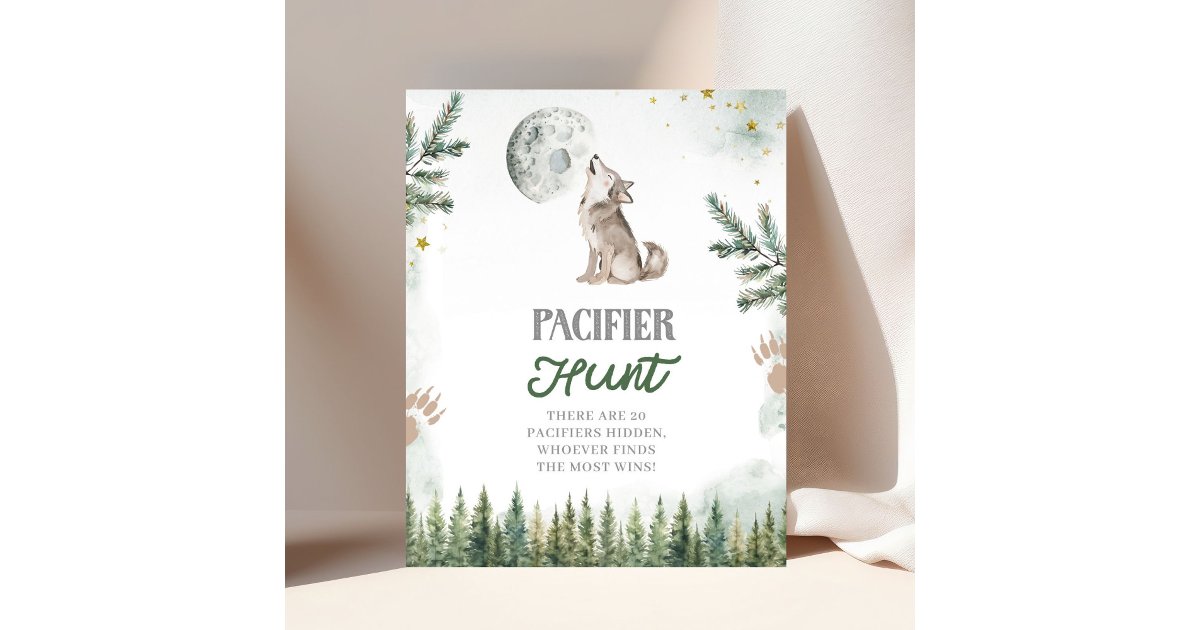 Welcome to The Pack Forest Wolf Pacifier Hunt Poster | Zazzle