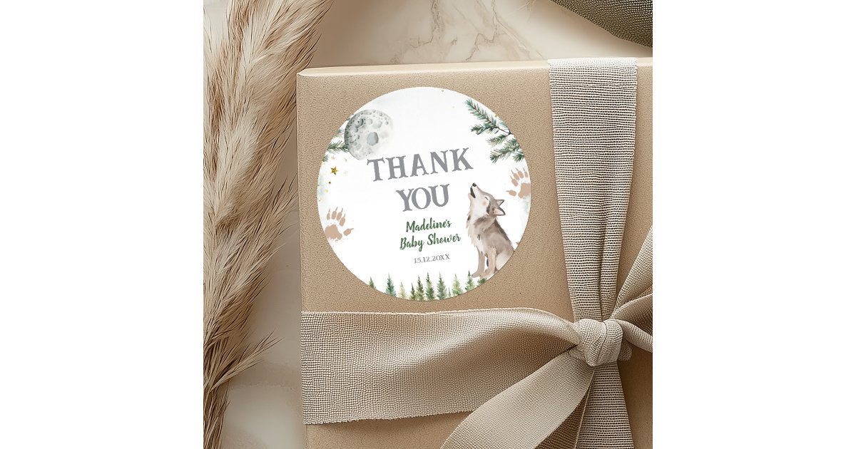 Welcome to The Pack Forest Wolf Thank You Stickers | Zazzle
