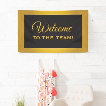 Welcome to the Team Professional Gold and Black Banner | Zazzle