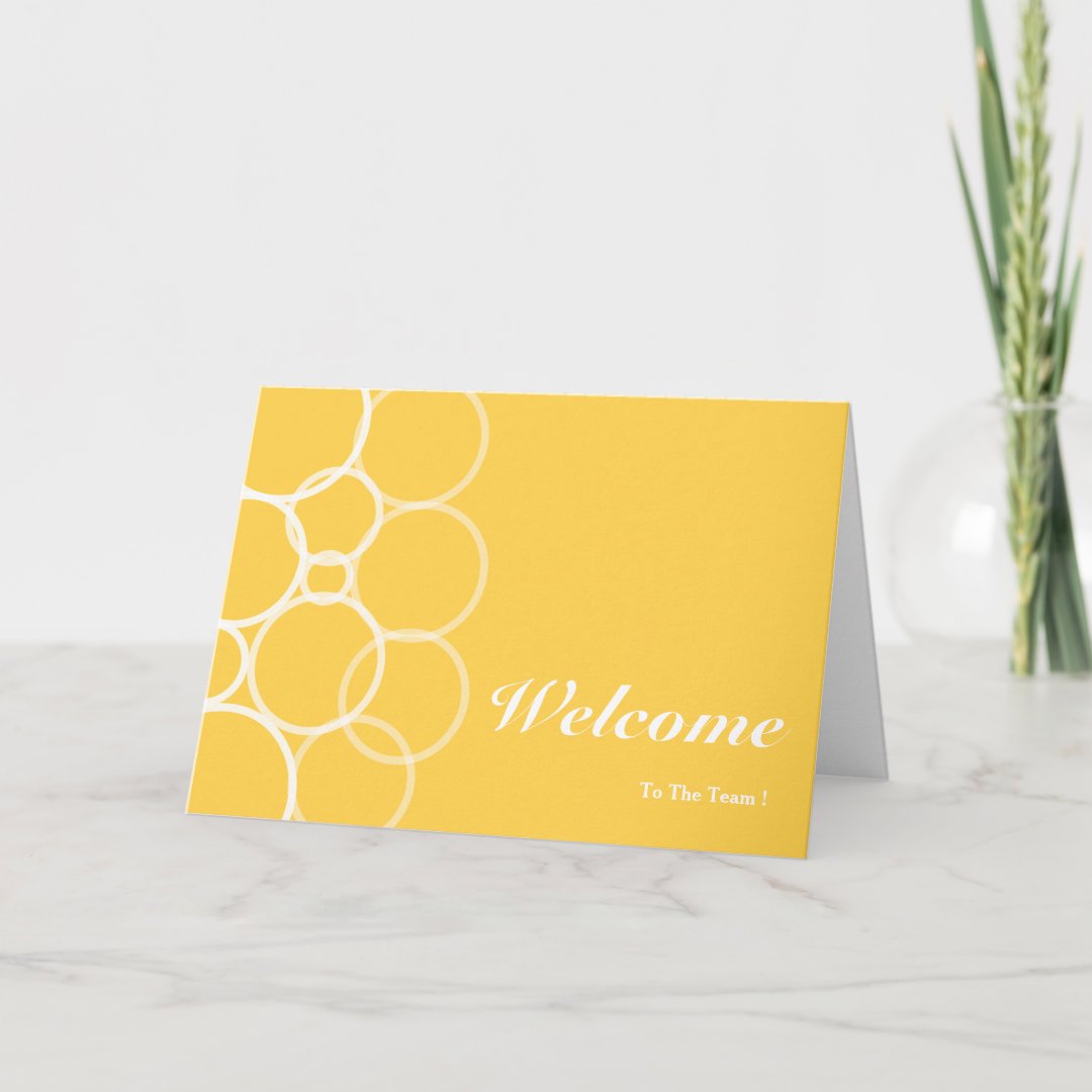Welcome To The Team Yellow Circle Card | Zazzle