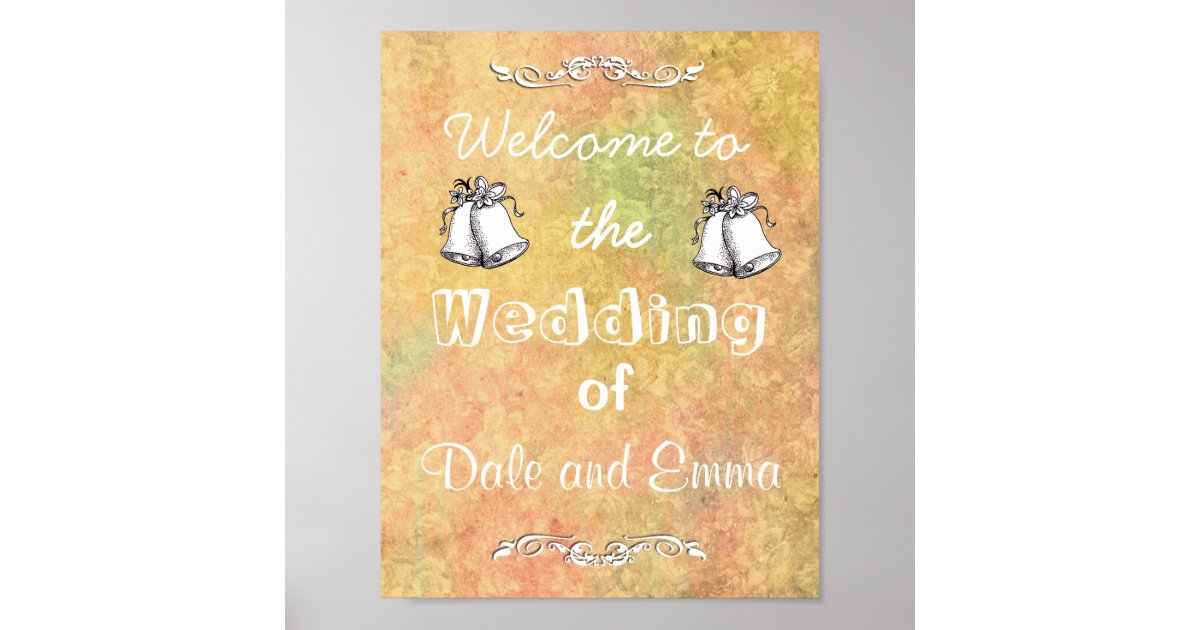 Welcome to the Wedding of Add Names Poster | Zazzle