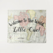 Welcome to the World Map Baby Shower Backdrop | Zazzle
