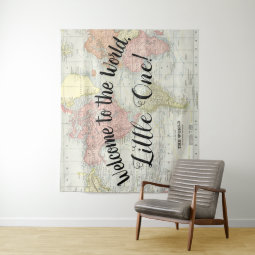 Welcome to the World Map Baby Shower Backdrop | Zazzle