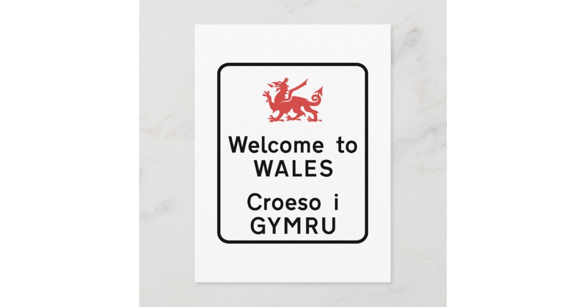 Welcome to Wales Sign, UK Postcard | Zazzle