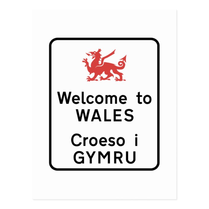 Welcome to Wales Sign, UK Postcard | Zazzle.com