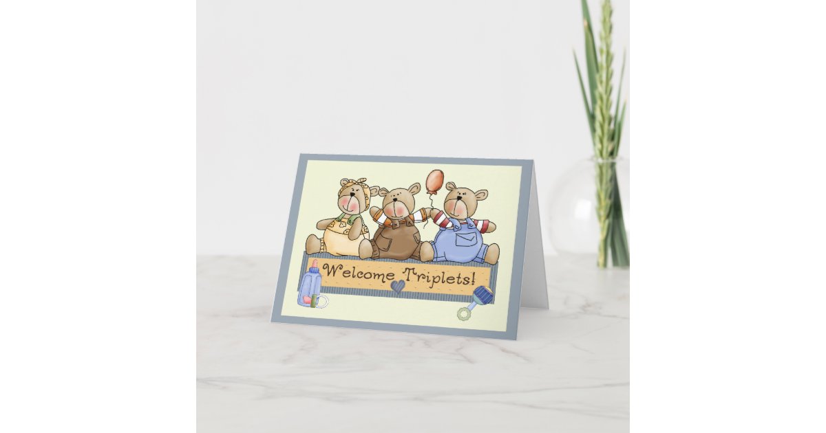Welcome Triplets Card | Zazzle