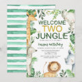Welcome Two Jungle Safari Animals Birthday Invitation | Zazzle