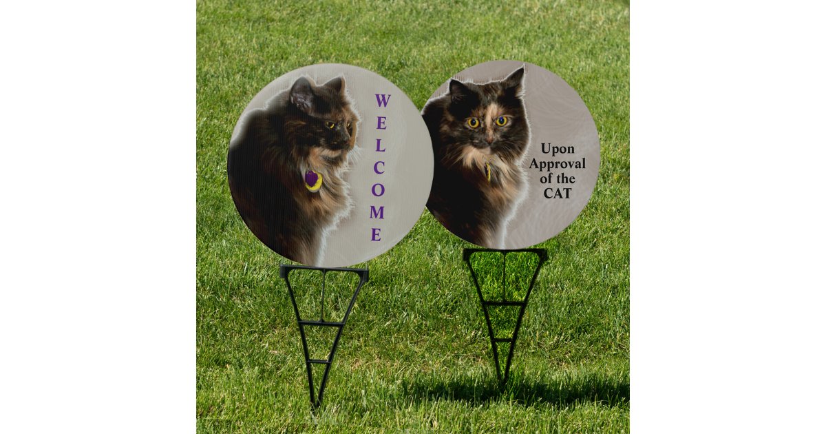 Welcome upon Approval of the Tortie Cat Yard Sign | Zazzle