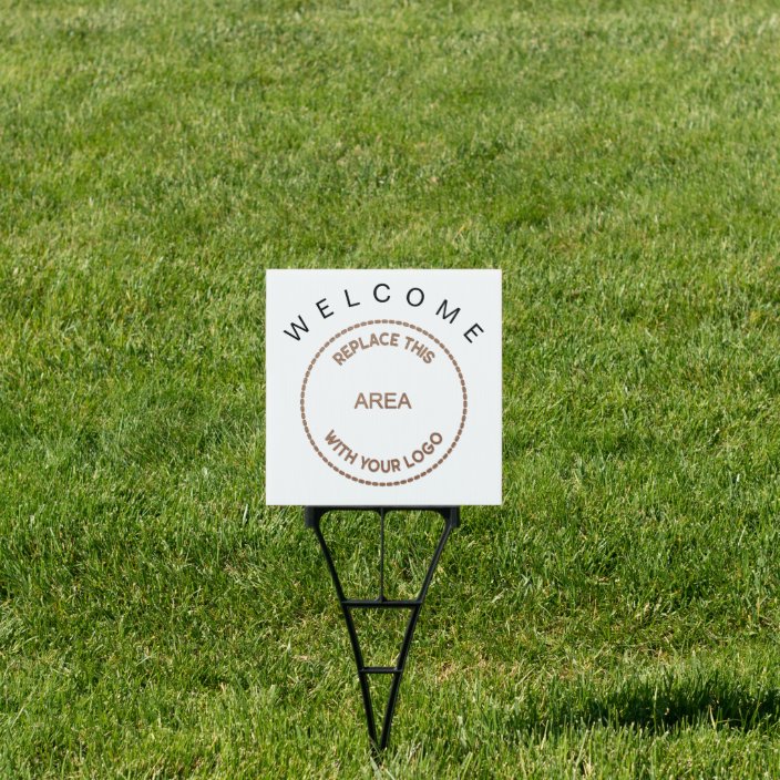 Welcome Visitors Company Logo White Sign | Zazzle.com