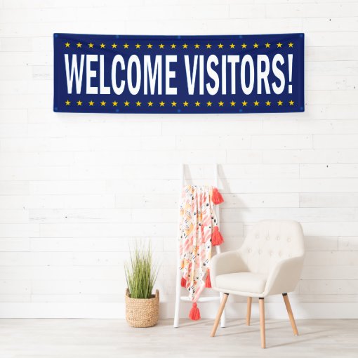 Welcome Visitors with stars Banner | Zazzle