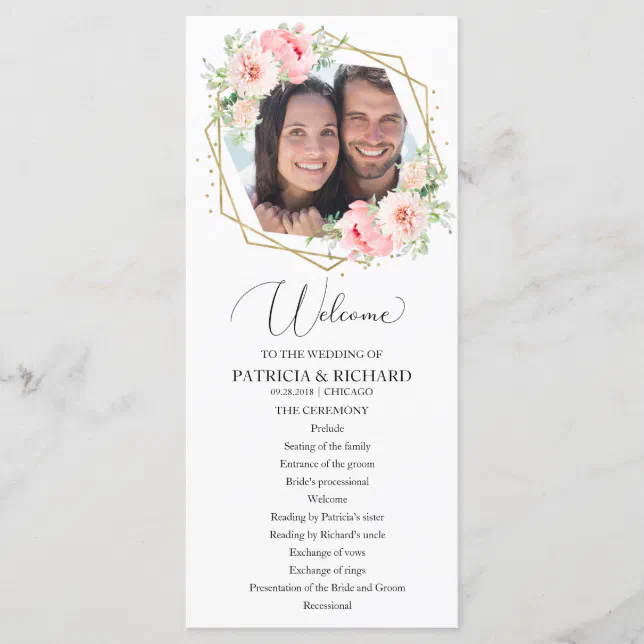 Welcome Wedding Ceremony Program Greenery 4x9 | Zazzle