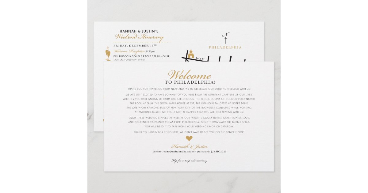 Welcome Wedding Itinerary Map Card - CUSTOM Hannah | Zazzle