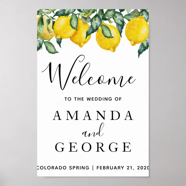 Welcome Wedding lemons sign | Zazzle