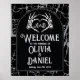 Welcome Wedding Poster Sign Skeleton Hands Heart | Zazzle