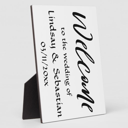 Welcome wedding sign Tabletop Plaque with Easel | Zazzle