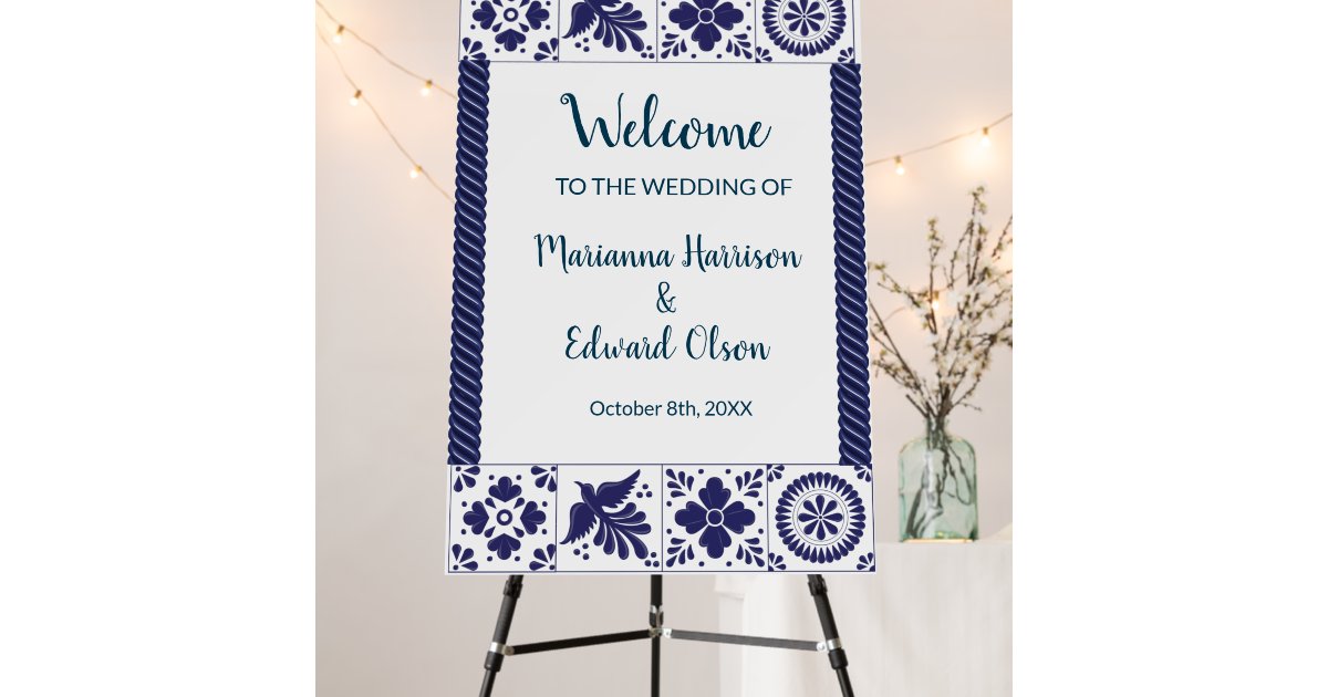 Welcome Wedding Talavera Design Poster | Zazzle